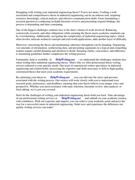 Industrial Engineering Thesis Sample Pdf Engineering Image