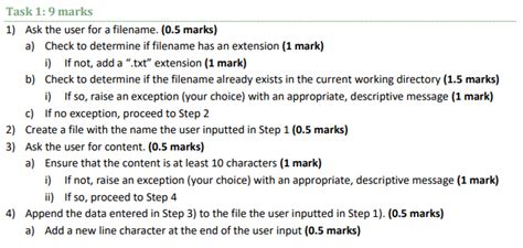solved 1 ask the user for a filename 0 5 marks a check