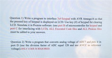 solved question 1 write a program to interface 3x4 keypad