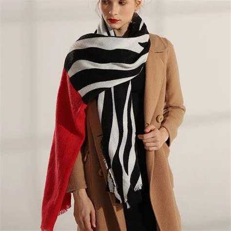 Женский шарф с принтом зебры мягкие женские зимние шарфы Женское зимнее пончо из пашмины шаль