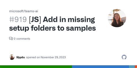 [js] add in missing setup folders to samples · issue 919 · microsoft