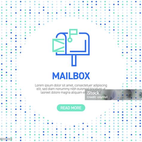 사서함 라인 아이콘입니다 패턴이 있는 간단한 윤곽선 아이콘 0명에 대한 스톡 벡터 아트 및 기타 이미지 0명 개념 기하 도형 Istock