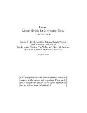 Fillable Online Limma Linear Models For Microarray Data User S Guide Index Of Fax Email Print