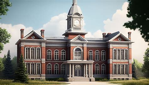 Premium Ai Image School Structure Institution Of Higher Learning College
