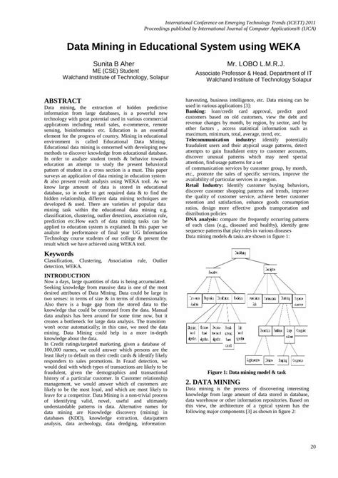 Pdf Data Mining In Educational System Using Weka€¦ · Abstract H Data