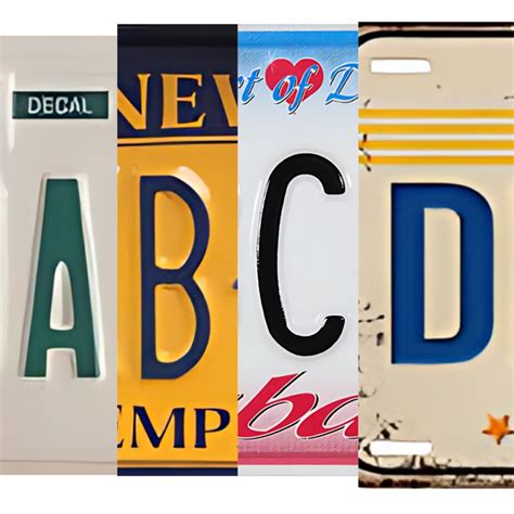 License Plate Alphabet Numbers Png Files Clip Art Sublimation