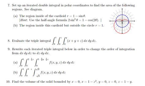 solved 7 set up an iterated double integral in polar