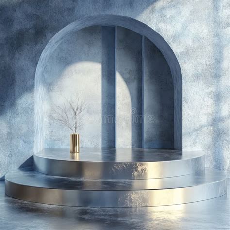 3d Render, Abstract Background with Round Podium. Modern Minimal Design ...