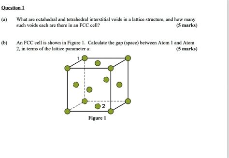 Question 1 A What Are Octahedral And Tetrahedral Interstitial Voids In A Lattice Structure