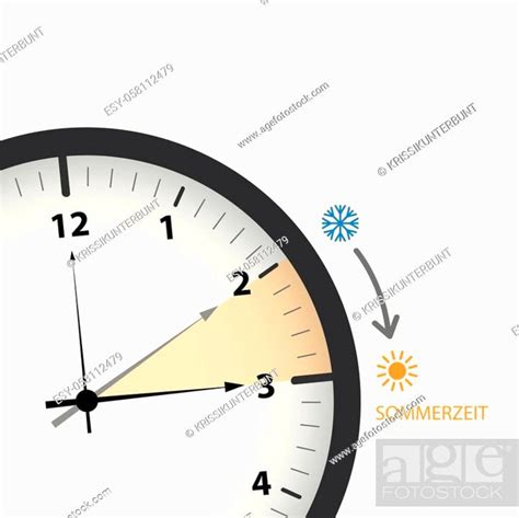 Clock With Sun And Snowflake Summer Time Daylight Saving Time Vector Illustration Eps10 Stock