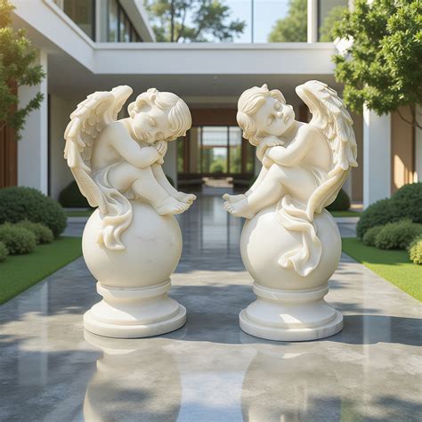 Premium Angels And Cherubs Sculpture Marble Garden Statue