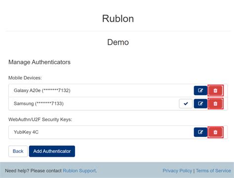 Manage Authenticators Rublon User Guide