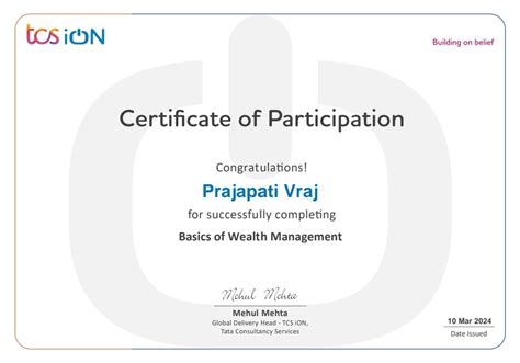Vraj Prajapati On Linkedin Wealthmanagement Tcs Continuouslearni