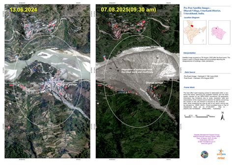 Isro Satellite Images Reveal Massive Devastation In Dharali Flash Flood