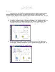 Physics Lab Example Docx Physics Lab Example Lab Capacitor Combinations Introduction