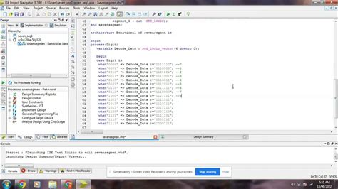 Sevensegmentdisplayvhdlcode Youtube