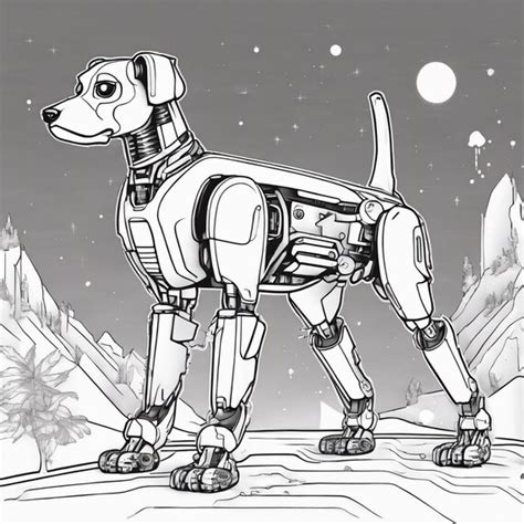 Página Para Colorear De Perro Robot Lindo Perro Robot Con Páginas