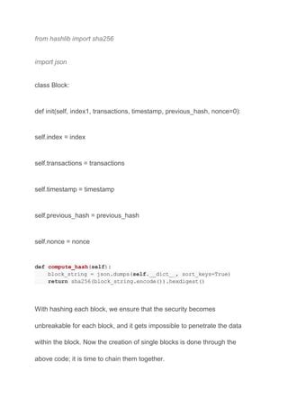 A Comprehensive Guide To Create Blockchain In Python Blockchain Development In Python Pdf