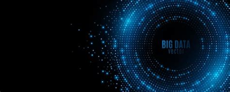 Premium Vector Futuristic Digital Circles Of Blue Glowing Particles Big Data Visualization