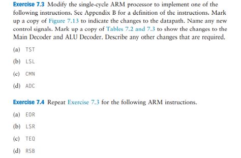solved exercise 7 3 modify the single cycle arm processor to