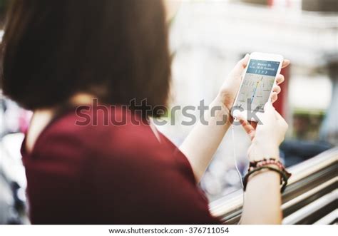 Woman Gps Map Direction Navigation Traveling Stock Photo Shutterstock