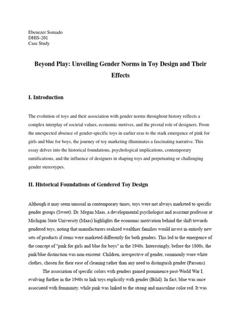 Beyond Play Unveiling Gender Norms In Toy Design And Their Effects Pdf Toys Gender