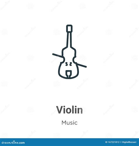 Violin Outline Vector Icon Thin Line Black Violin Icon Flat Vector Simple Element Illustration