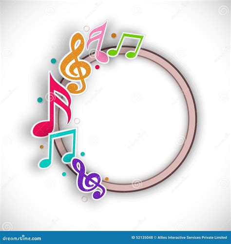 Rounded Frame With Musical Notes Stock Illustration Illustration Of