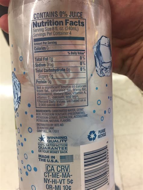 Sparkling Water Nutrition Facts At Taylah North Blog
