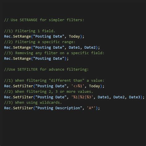 Setrange Vs Setfilter When To Use One Or The Other Its Normal For