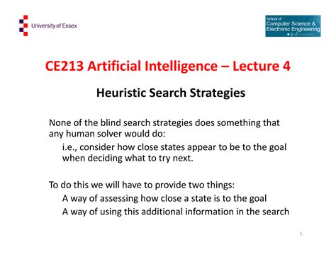 Lecture 4 Heuristic Search Strategies Consider How Close States