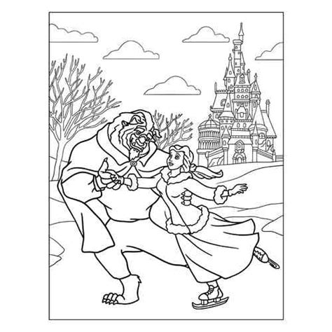 Раскраски Красавица и Чудовище распечатать Дисней