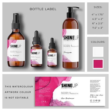 Editable Shampoo Bottle Label Printable Skincare Bottle Label Etsy