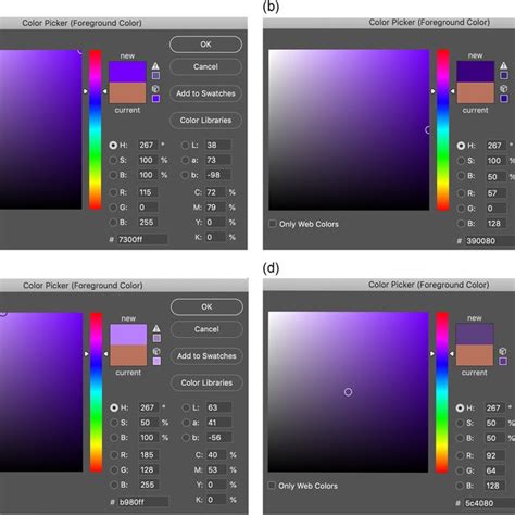 Example Variations Of Saturation And Value Hsb Color Space Color