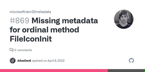 Missing Metadata For Ordinal Method FileIconInit Issue Microsoft Win Metadata GitHub