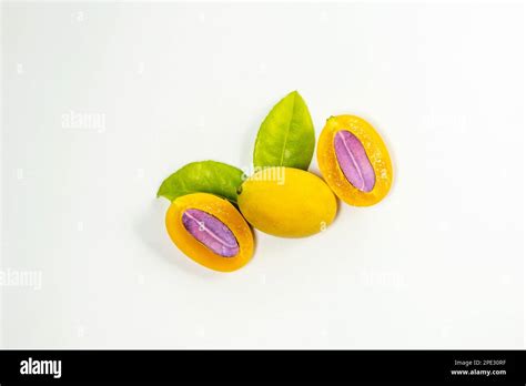 Top View Of Bouea Macrophylla Isolated On White Background Gandaria