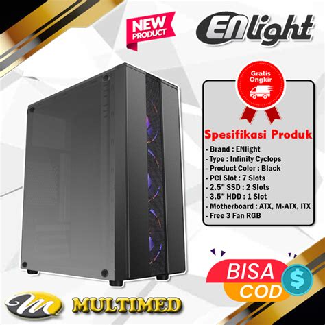 Jual Casing Pc Gaming Enlight Infinity Cyclops Atx Shopee Indonesia
