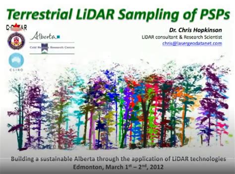 Video Terrestrial Lidar Sampling Of Psps Canadian Conservation And Land Management Cclm