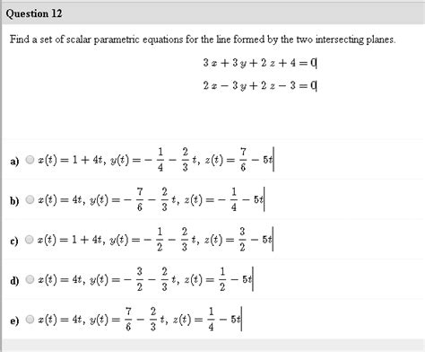 Solved Find A Set Of Scalar Parametric Equations For The Chegg