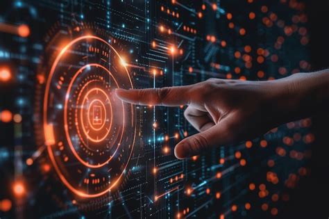 Premium Photo Closeup Hand That Touches On Digital Iot Ai Chatbot
