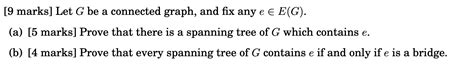 Solved Marks Let G Be A Connected Graph And Fix Any Chegg