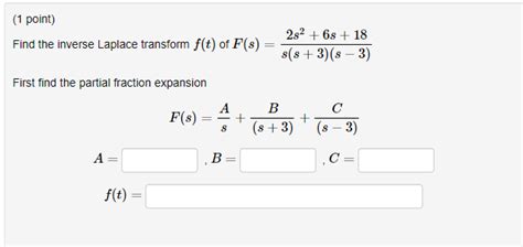 Solved Find The Inverse Laplace Transform F T Of Chegg
