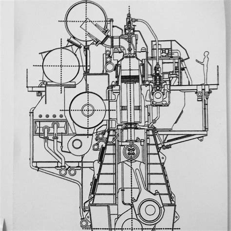 Detailed Engine Diagram Engineering Drawing