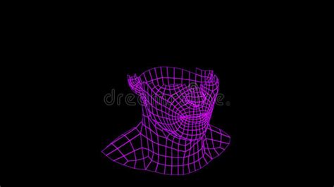 Assembling A Head From Grid Polygons Mesh 3d Animation Stock Video