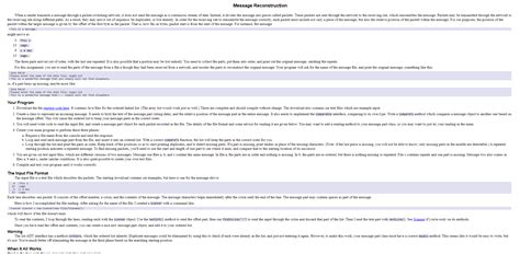 Message Reconstruction Packet Within The Larger