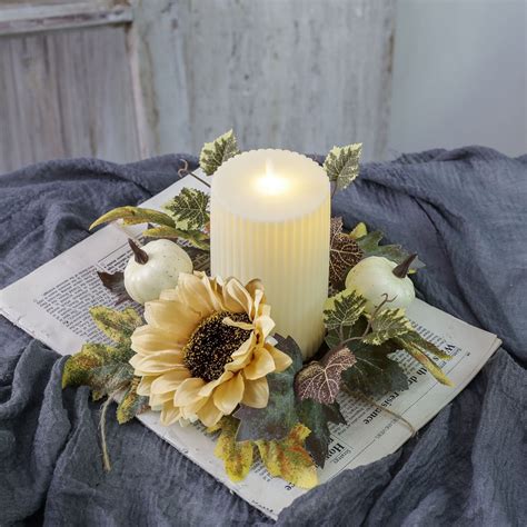 Guozer Candle Rings For Pillars 1pcs Mini Fall Wreath Table