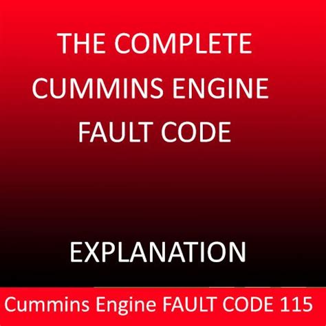 Cummins Engine Fault Code 115 Explanation