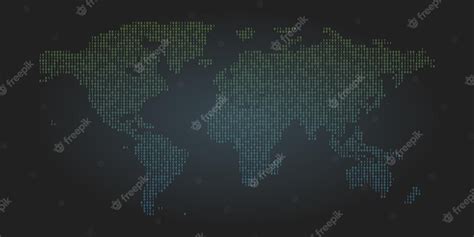 Premium Vector Binary Code World Map Background Zero And One