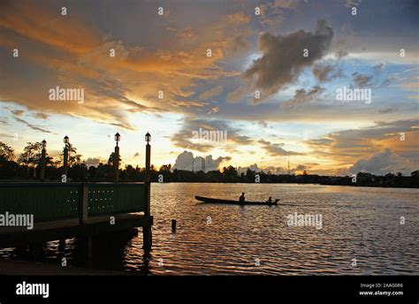 Keraton Sambas At Sunset Sambas River West Kalimantan Indonesia