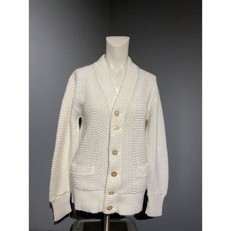 Orlon Campus Sweaters Vintage Campus Orlon Womens Cream Cardigan Sweater 0 Virgin Orlon Size